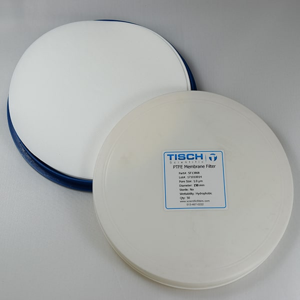 Tisch PTFE Membrane Filters, 1.0um, 150mm, Nonsterile, 50/Pk | Tisch ...