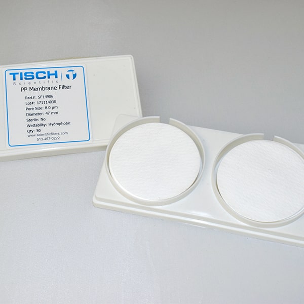 Tisch Polypropylene Membrane Filters, 8.0um, 47mm, Nonsterile, 200/Pk ...